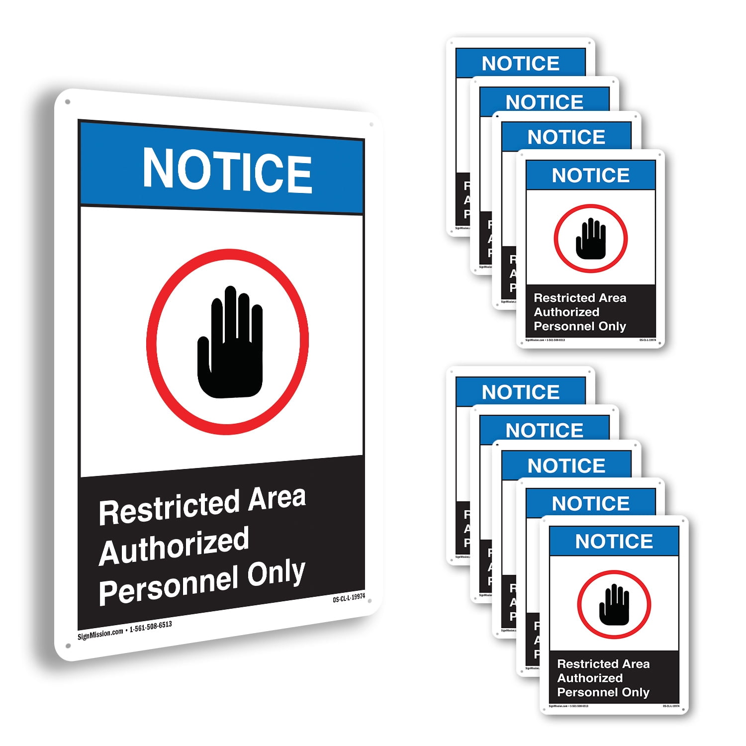 Restricted Area Authorized Personnel Only OSHA Notice Aluminum Sign 14 ...