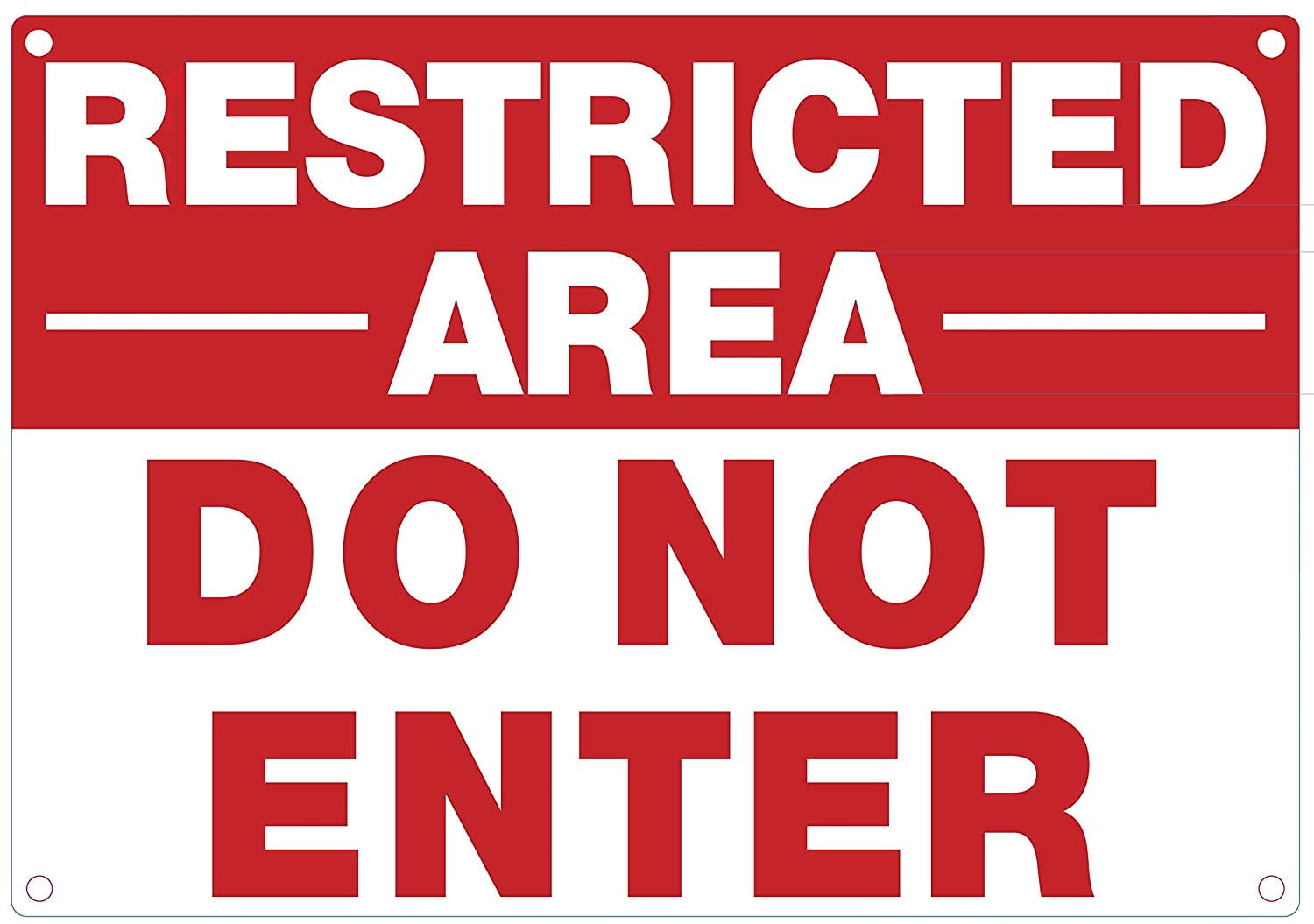 Restricted Area DO NOT Enter Sign (White, Aluminium 7x10-Rust Free ...