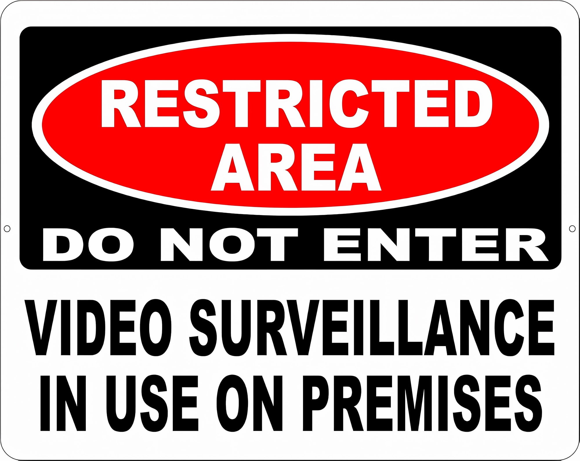 Restricted Area Do Not Enter Metal Sign - 8"x12" Sign with Video ...