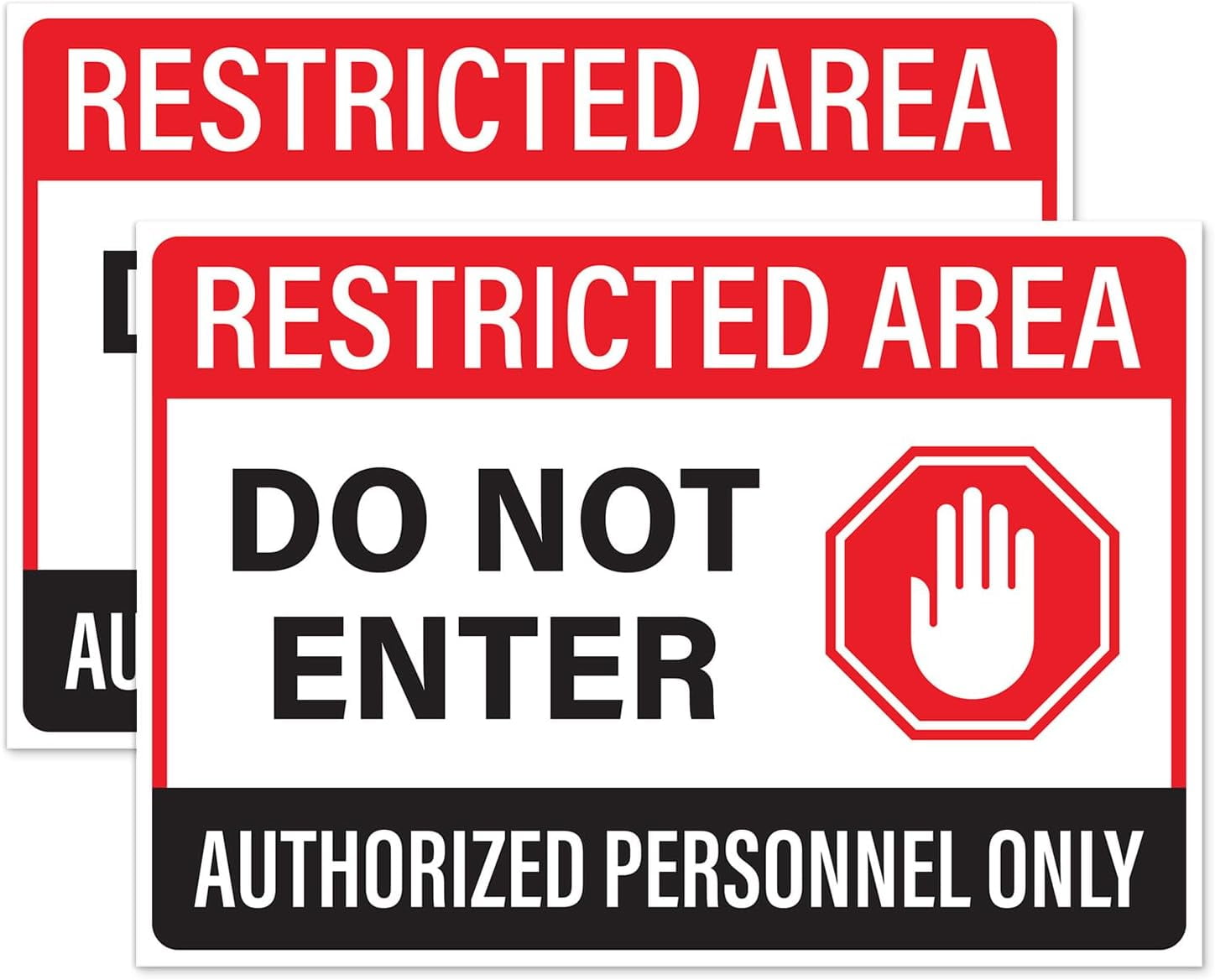Restricted Area Do Not Enter Stickers, Authorized Personnel Only Signs ...