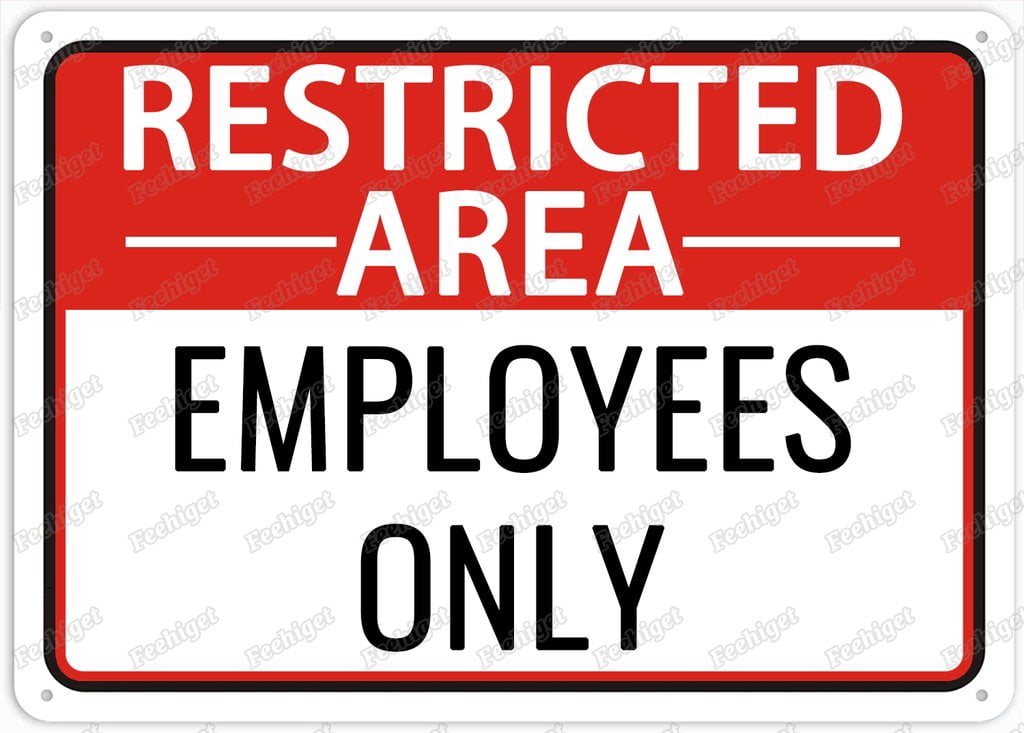 Restricted Area Employees Only Retro Aluminum Sign Metal Tin Sign ...