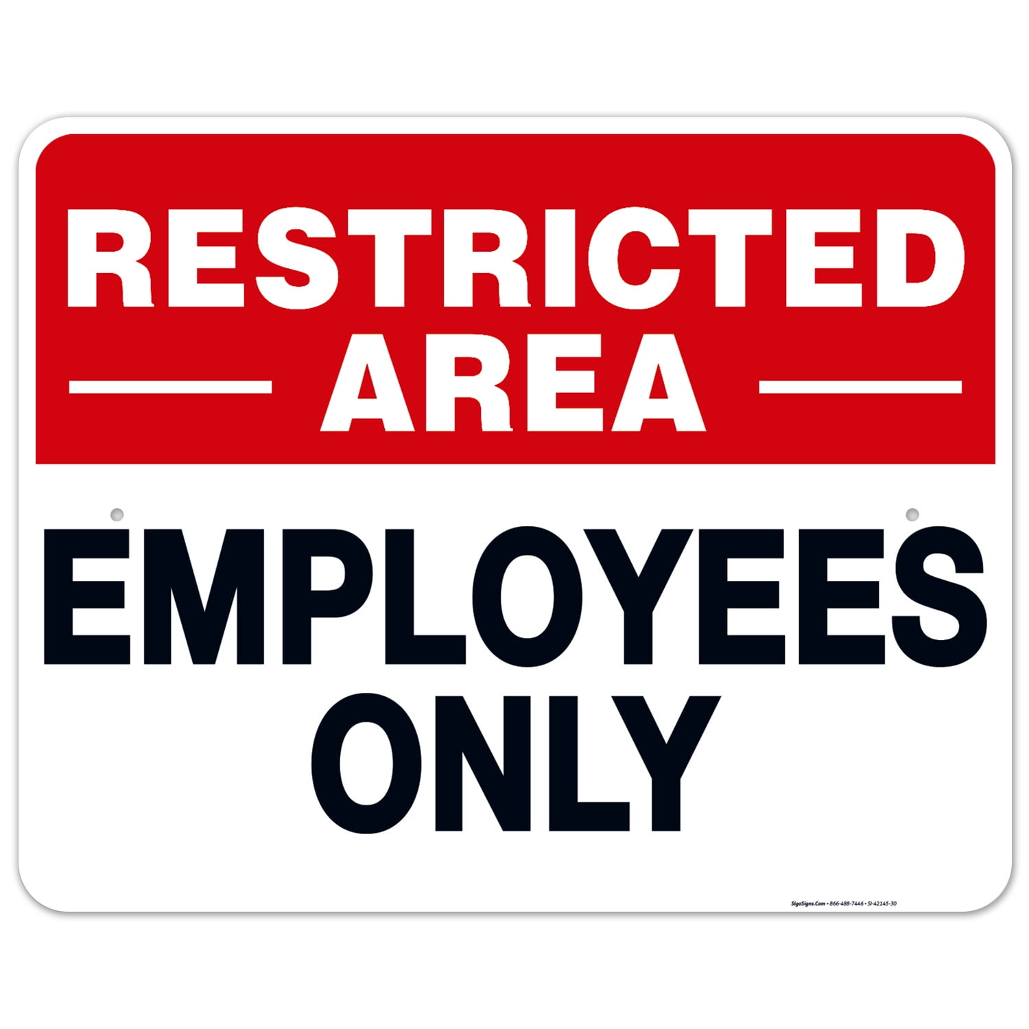 Restricted Area Employees Only Sign, Do Not Enter Sign, - Walmart.com