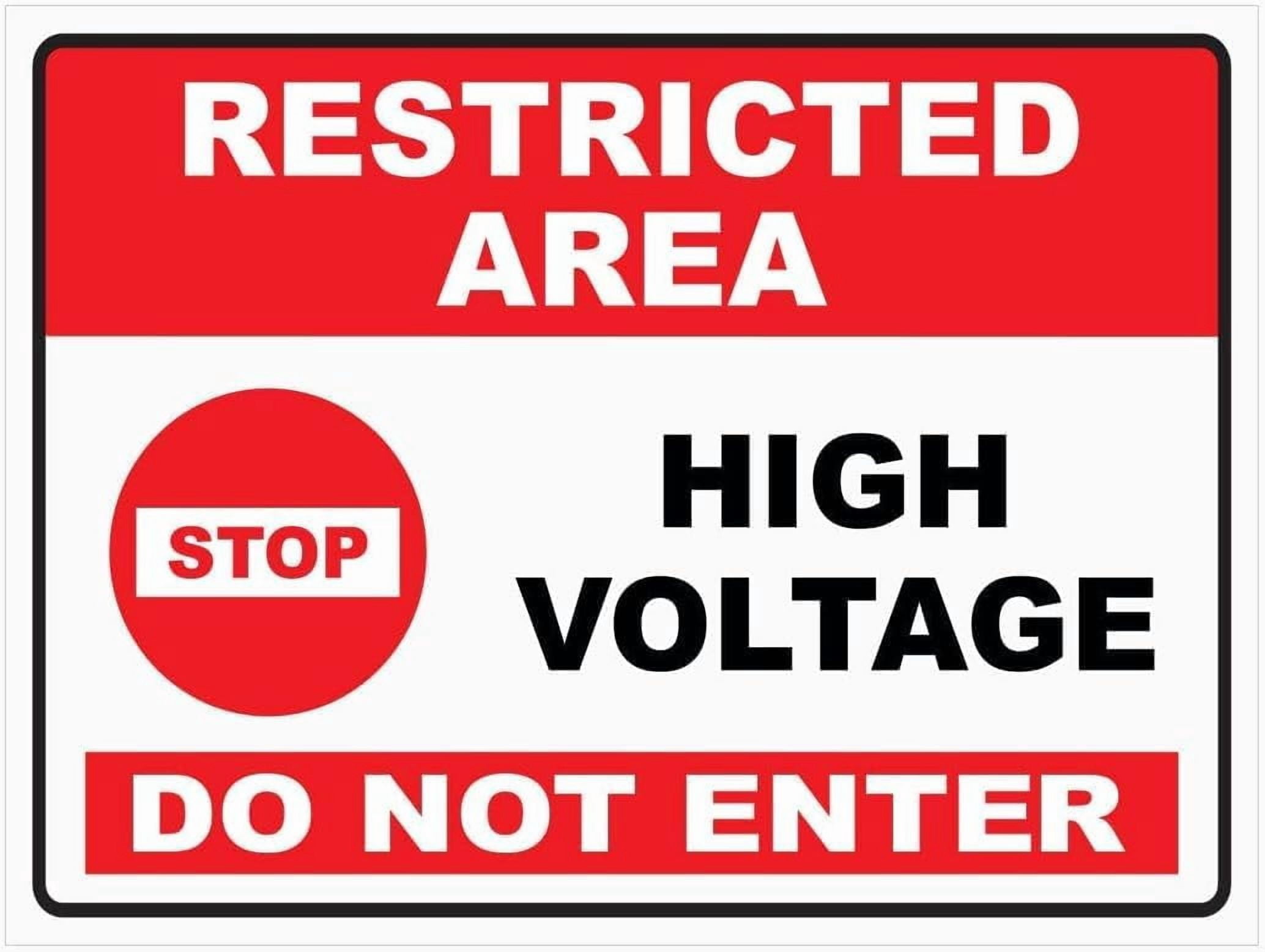 Restricted Area High Voltage Do Not Enter Metal Tin Sign, Workplace ...