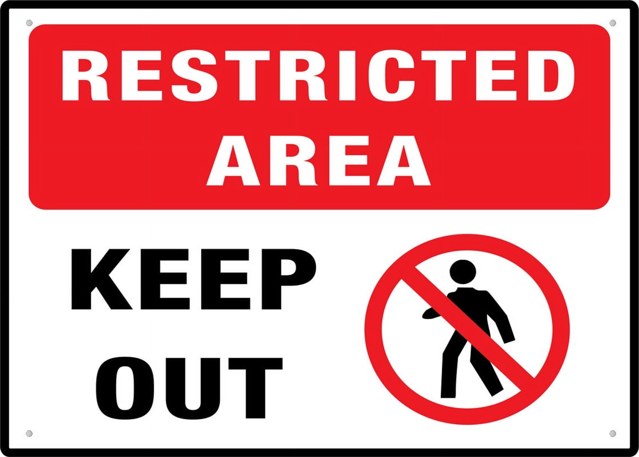 Restricted Area Keep Out Outdoor Metal Sign - 12 X 8 Metal Signs For ...