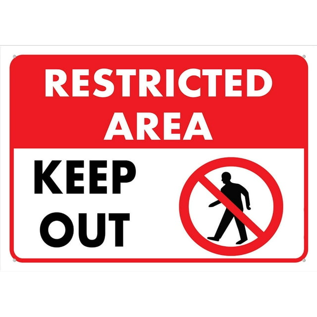 Restricted Area Keep Out Sign Signs Outdoor, Uv Printed Aluminum 12 X 8 ...