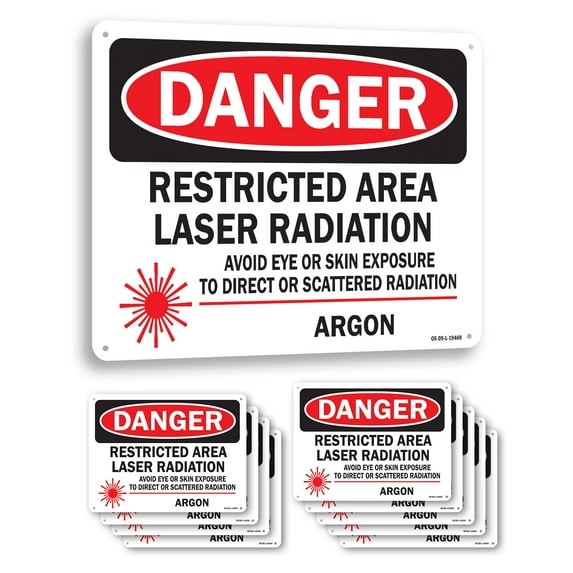 Restricted Area Laser Radiation Avoid Eye OSHA Danger Aluminum Sign 10 ...