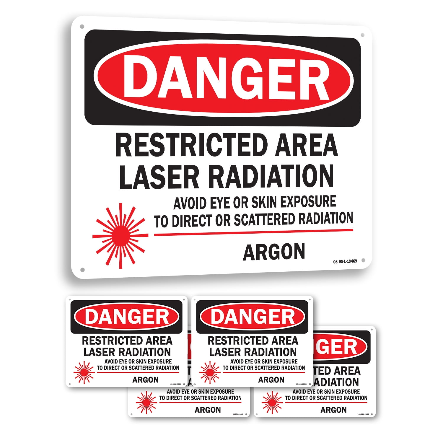 Restricted Area Laser Radiation Avoid Eye OSHA Danger Aluminum Sign 18 ...