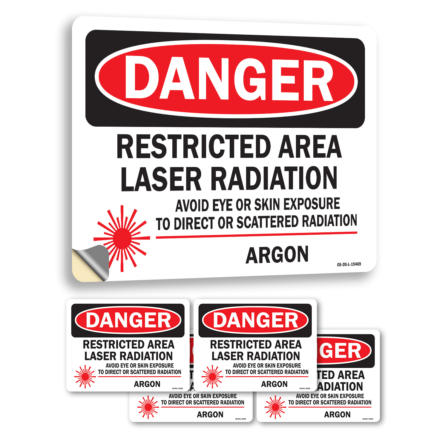 Restricted Area Laser Radiation Avoid Eye OSHA Danger Vinyl Decal Label ...