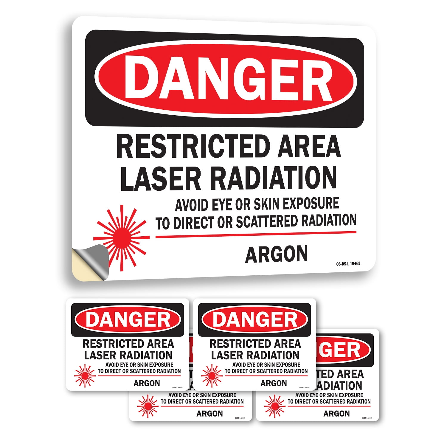 Restricted Area Laser Radiation Avoid Eye OSHA Danger Vinyl Decal Label ...