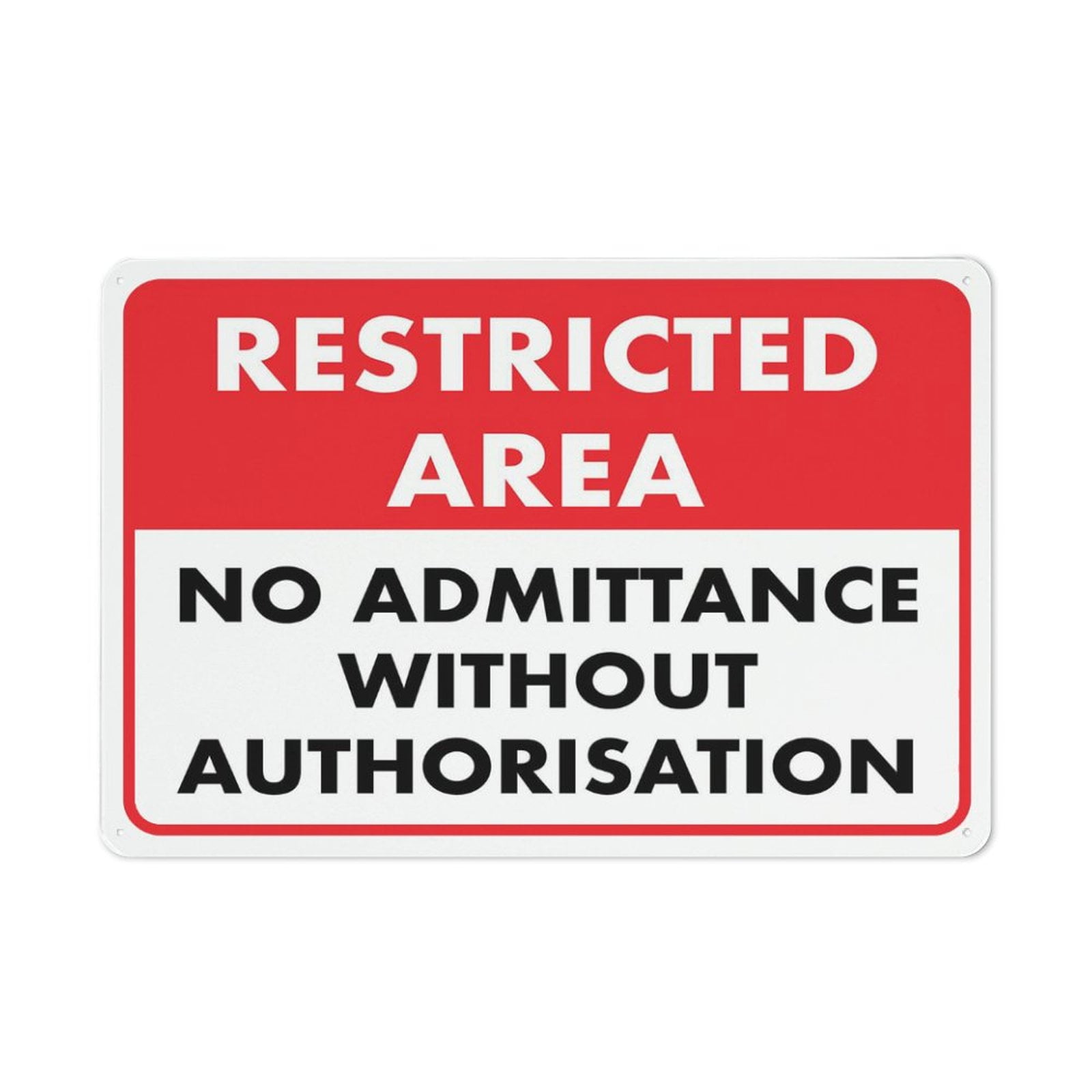 Restricted Area No Admittance Sign Outdoor Metal Sign - 12 X 8 Metal ...