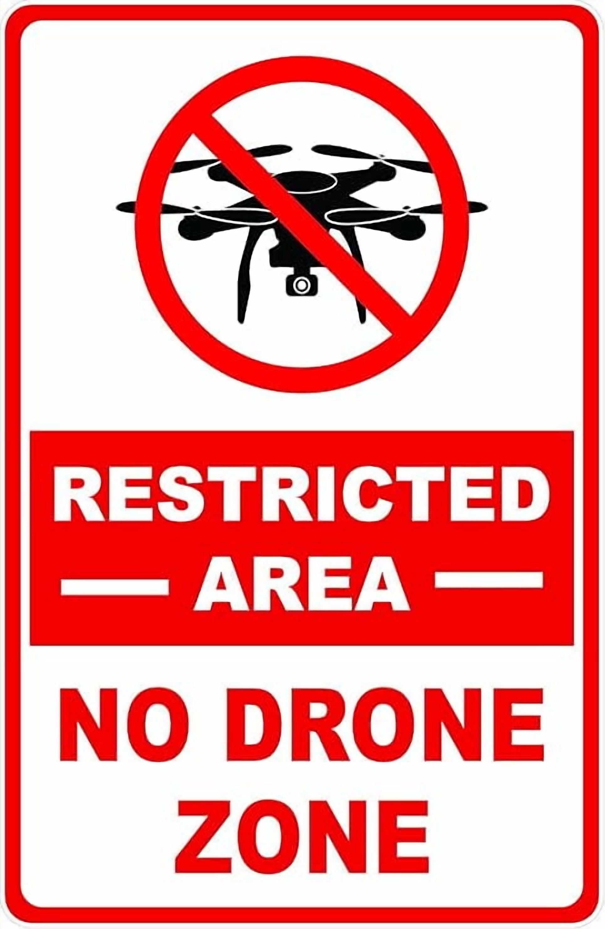 Restricted Area No Drone Zone Sign. 8x12 Metal. Banned Drone Zone ...