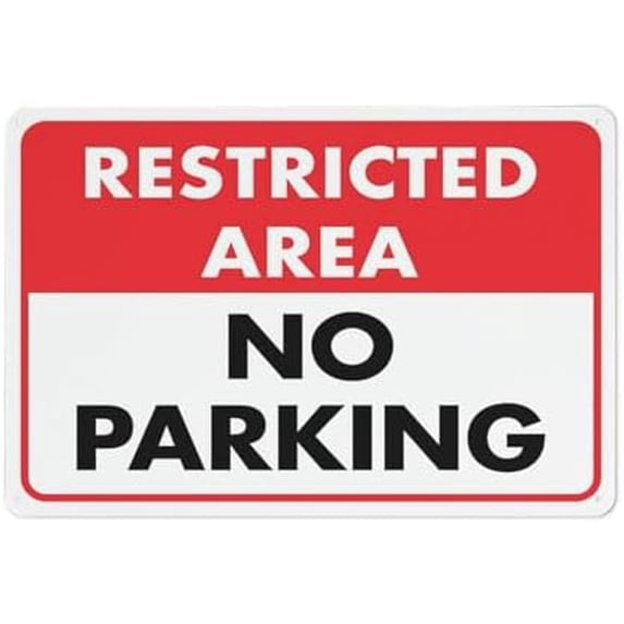 Restricted Area No Parking Sign Signs Outdoor, Uv Printed Aluminum 12 X ...