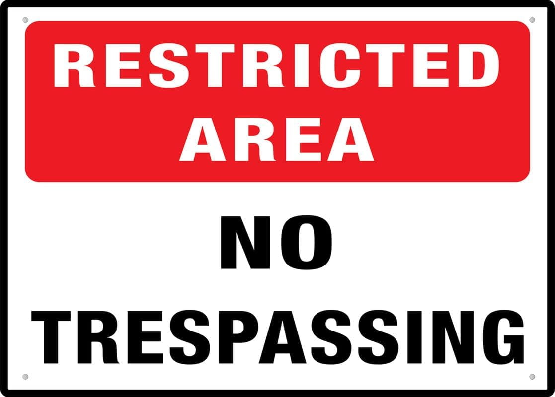 Restricted Area No Trespassing 8X12 Inch Rust Free Aluminum Easy To ...
