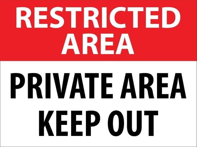 Restricted Area Private Area Keep Out 8"x12" Rust-Resistant Aluminum ...