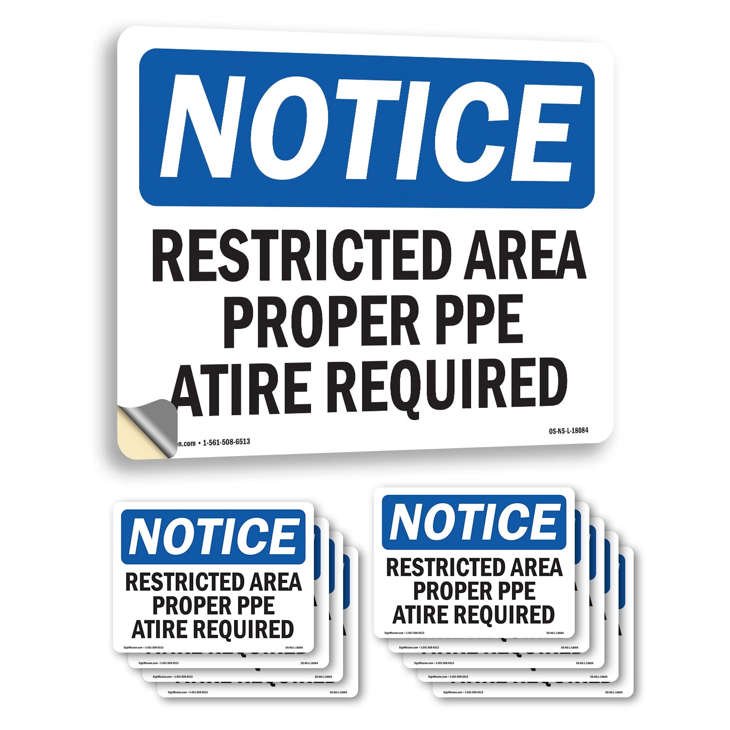 Restricted Area Proper O.R. Attire Required OSHA Notice Vinyl Decal ...