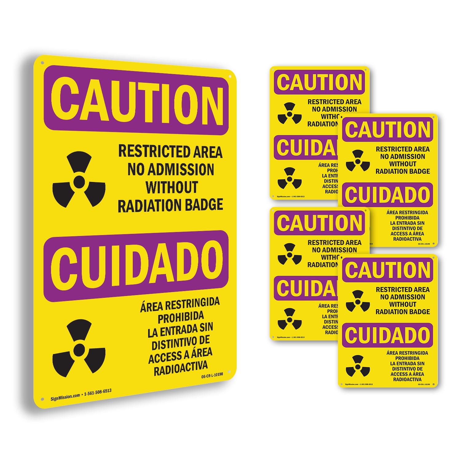 Restricted Area Radiation Badge OSHA Caution Radiation Aluminum Sign 10 ...