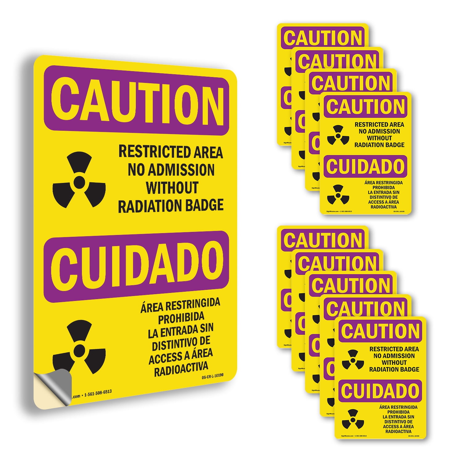 Restricted Area Radiation Badge OSHA Caution Radiation Vinyl Decal ...