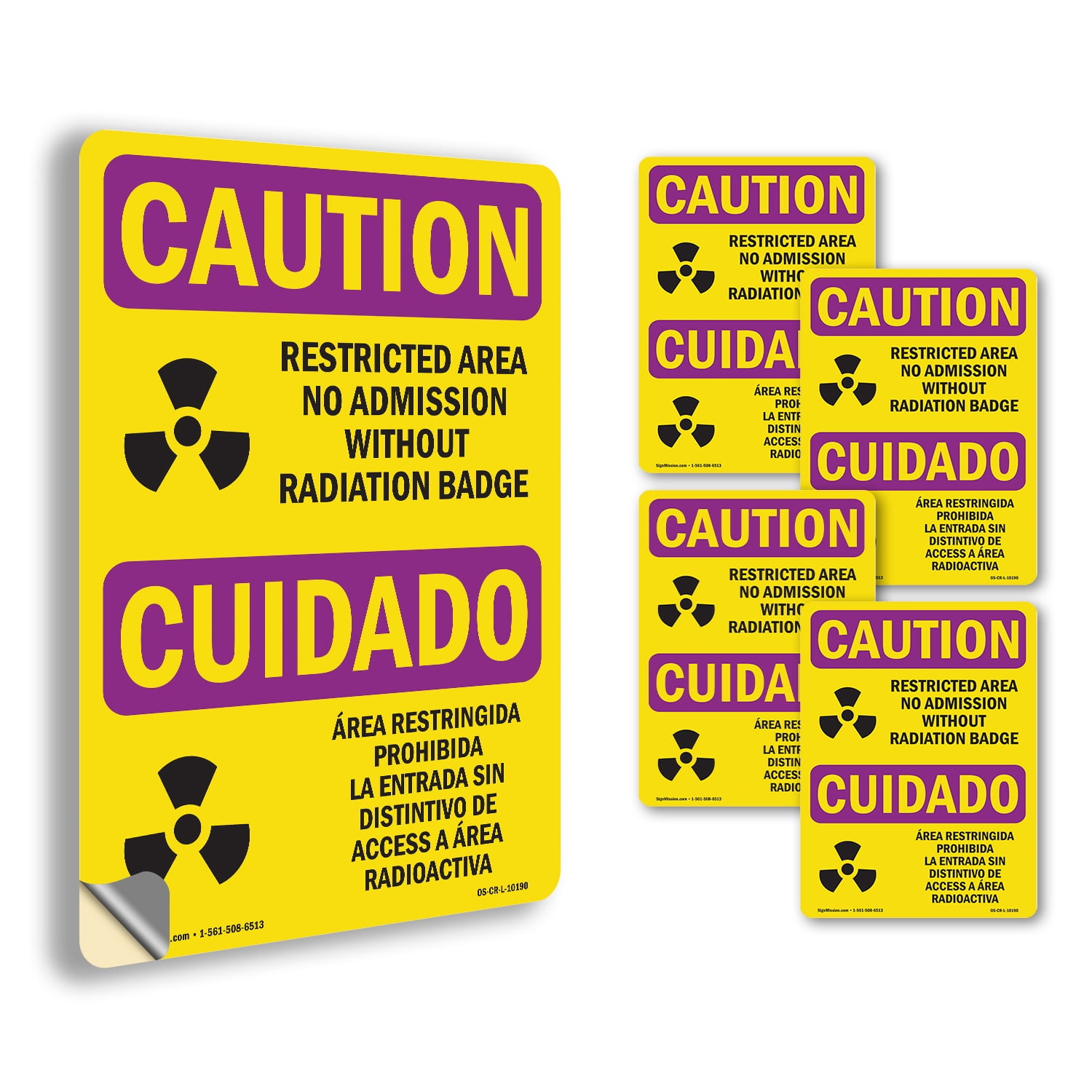 Restricted Area Radiation Badge OSHA Caution Radiation Vinyl Decal ...