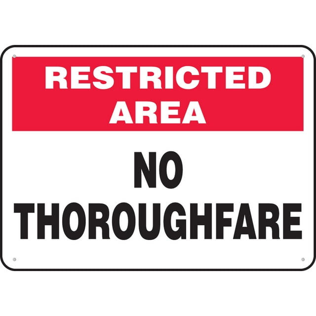 Restricted Area Safety Sign No Thoroughfare Signs Outdoor, Uv Printed ...