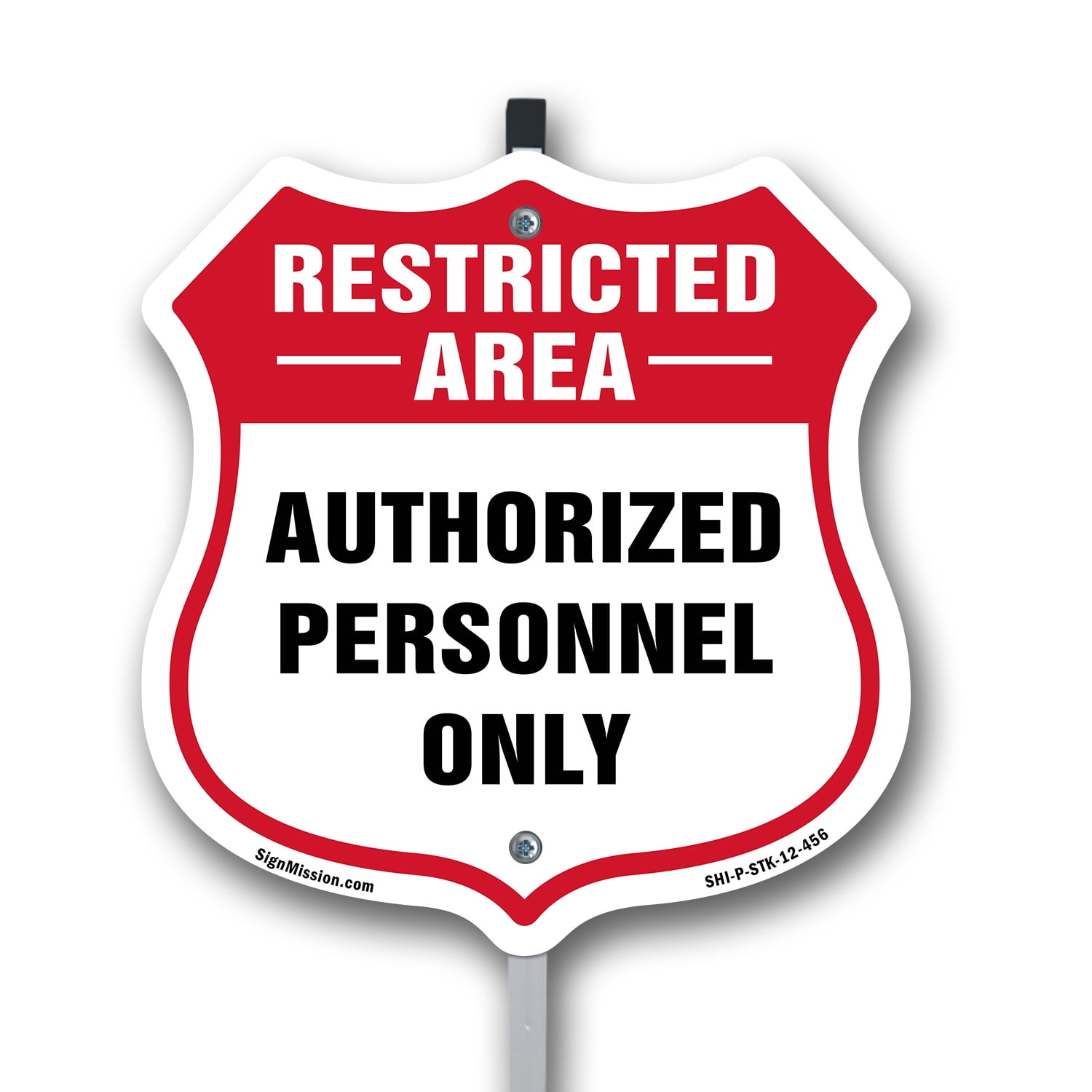 Restricted Area Shield Sign Authorized Personnel Only 12 inch X 12 inch ...
