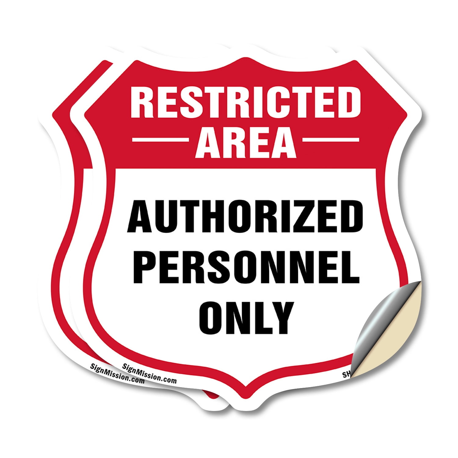 Restricted Area Shield Sign Authorized Personnel Only (2 Pack) 12 inch ...