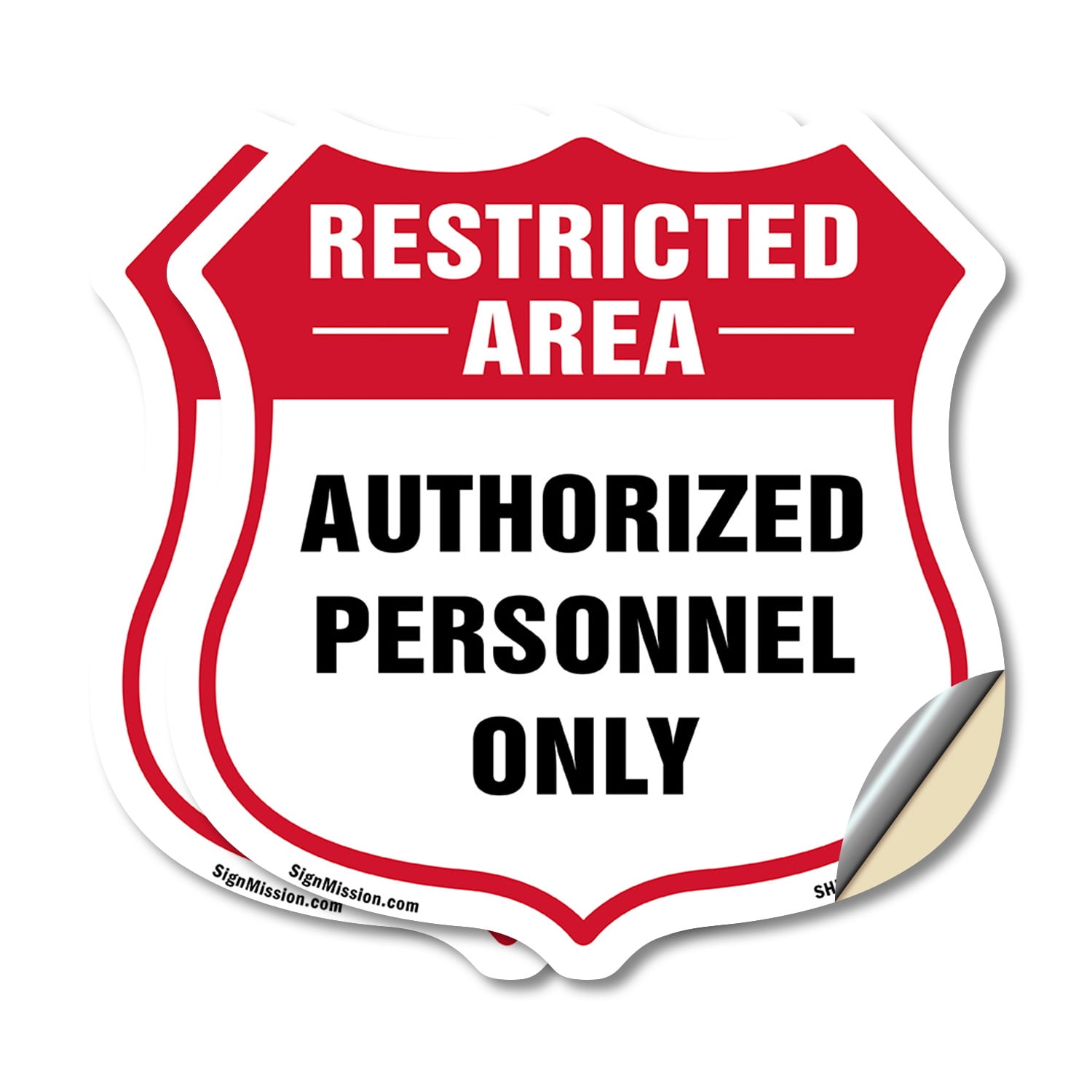 Restricted Area Shield Sign Authorized Personnel Only (2 Pack) 18 inch ...