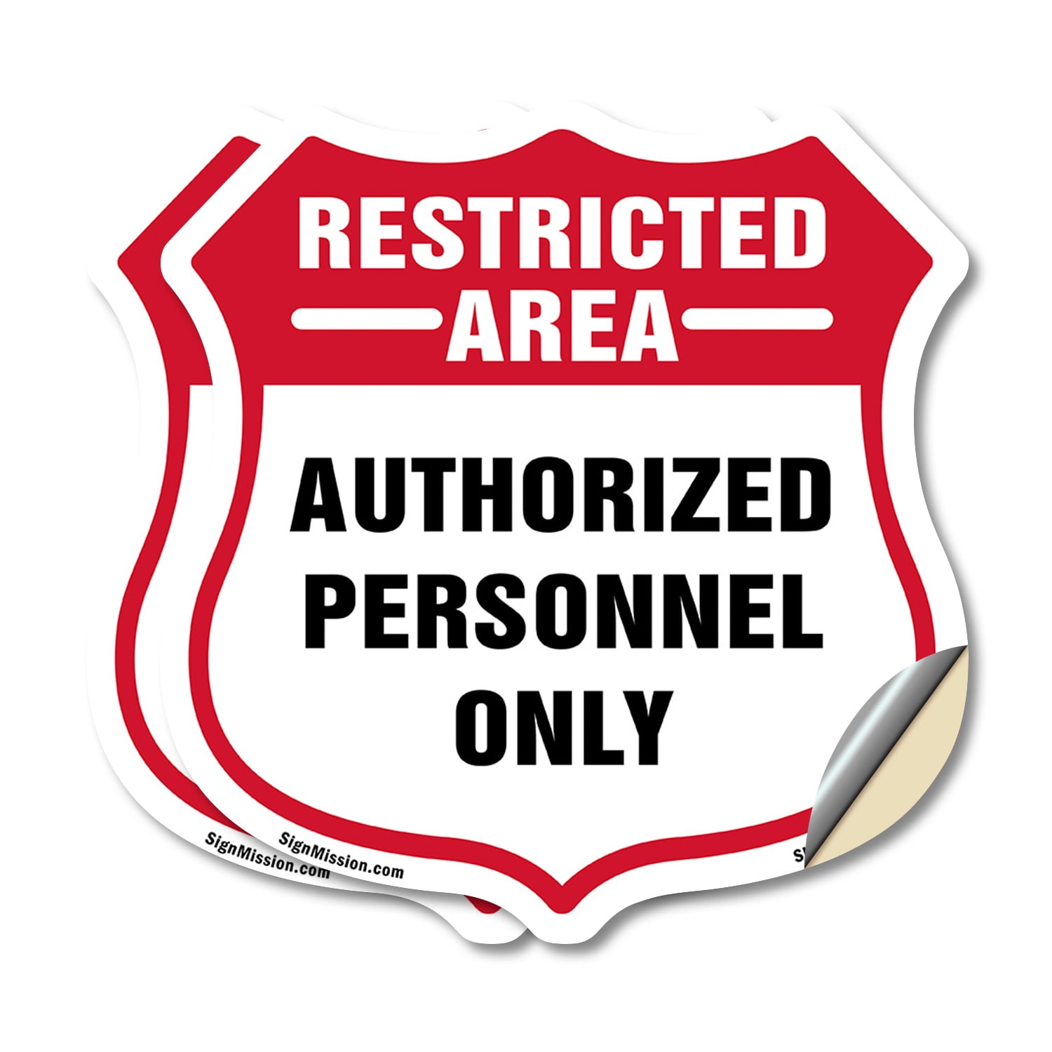 Restricted Area Shield Sign Authorized Personnel Only (2 Pack) 6 inch X ...