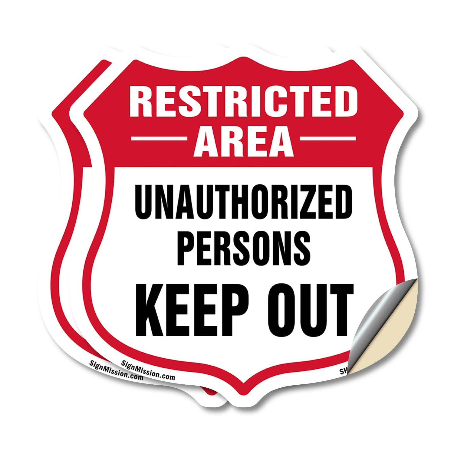 Restricted Area Shield Sign Unauthorized Persons Keep Out (2 Pack) 12 ...