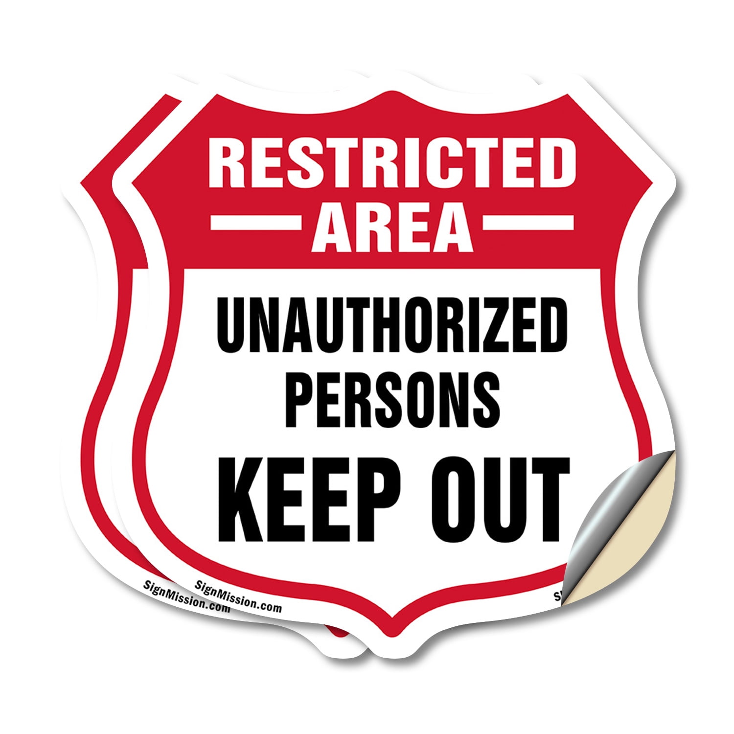 Restricted Area Shield Sign Unauthorized Persons Keep Out (2 Pack) 4 ...