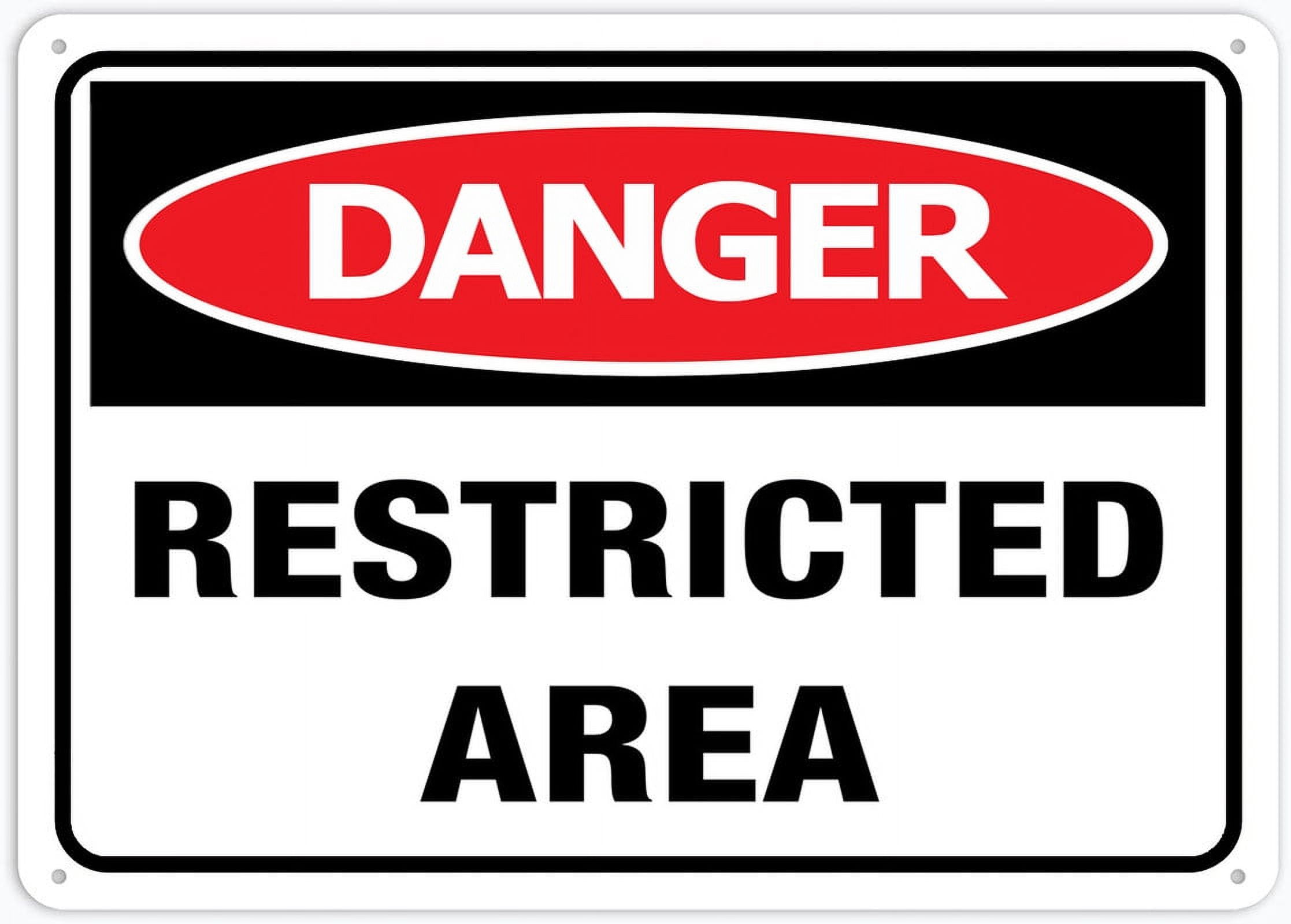 Restricted Area Sign 8X12 Inch Rust Free Aluminum Easy To Read & Sturdy ...