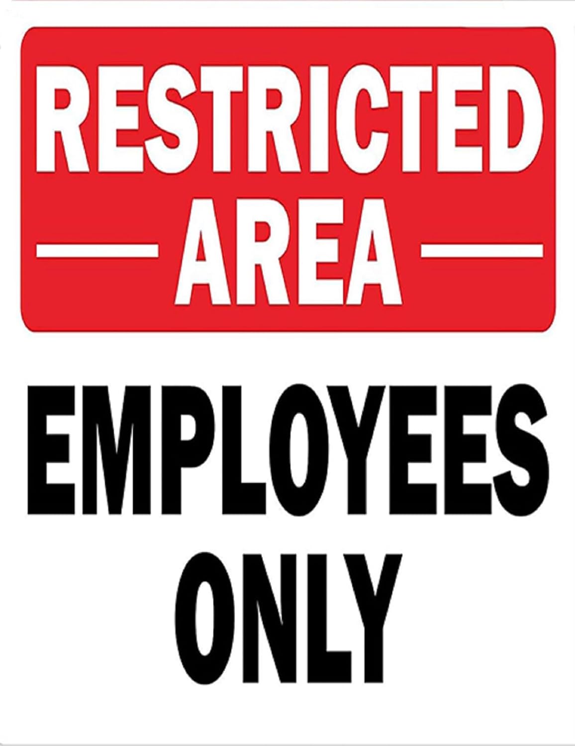 Restricted Area Sign Employees Only Sign Metal Tin Sign 8x12 Inch ...