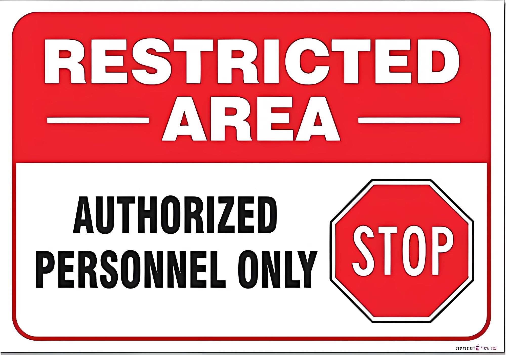 Restricted Area Stop Street Warning Plaque - 8"x12" Metal Tin Decor ...