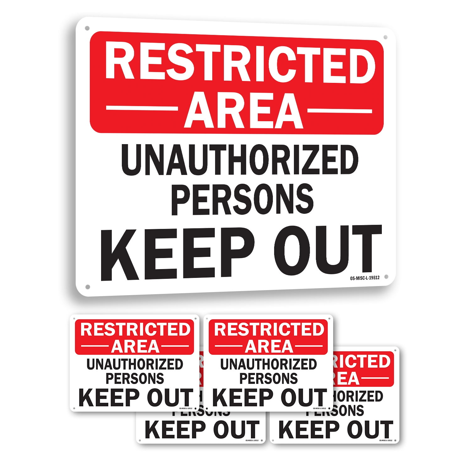 Restricted Area Unauthorized People Keep Out OSHA Aluminum Sign 24 Inch ...