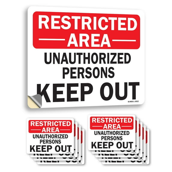 Restricted Area Unauthorized People Keep Out OSHA Vinyl Decal Label 18 ...