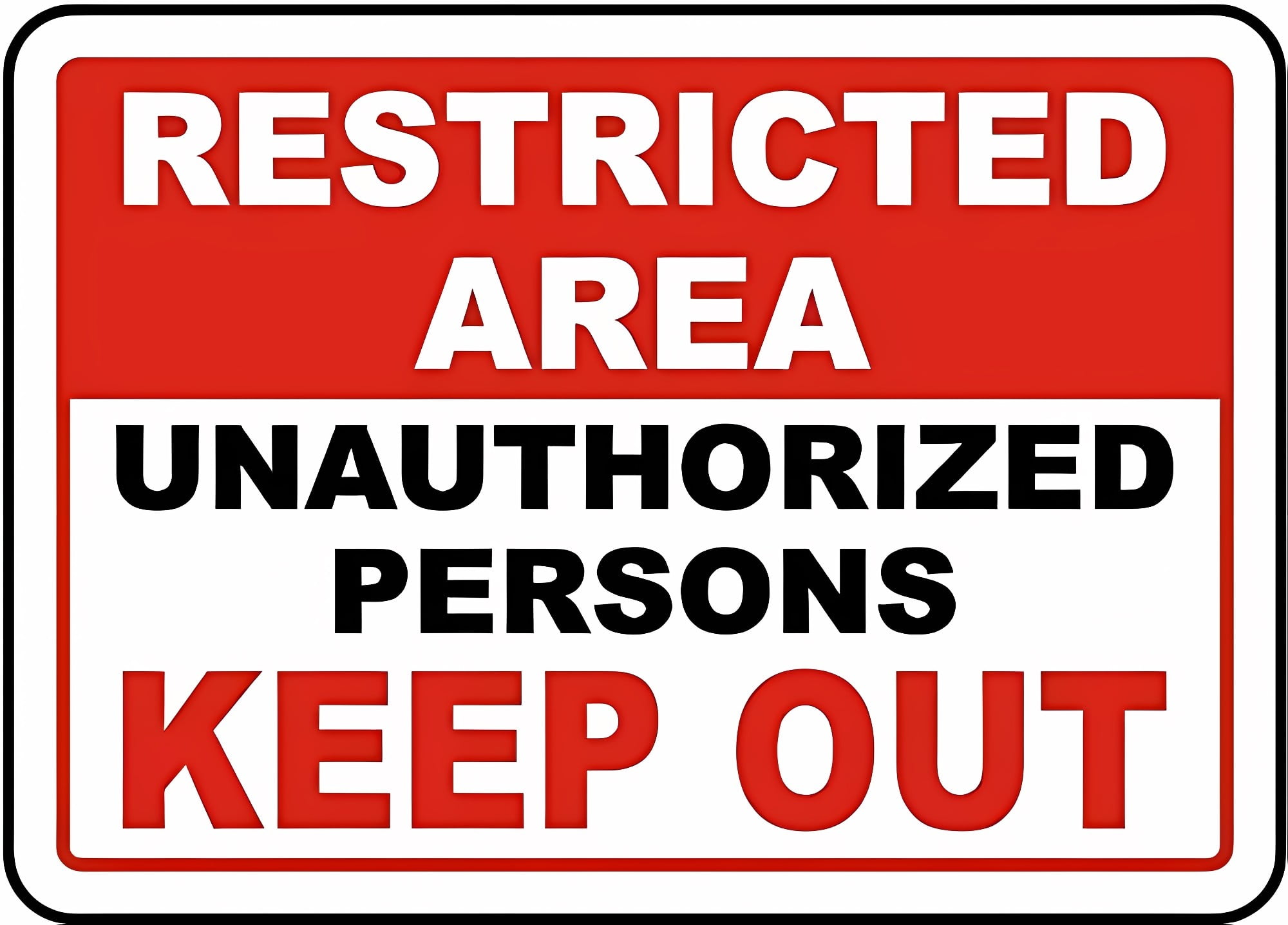 Restricted Area Unauthorized Persons Keep Out Vintage Tin Warning Sign ...