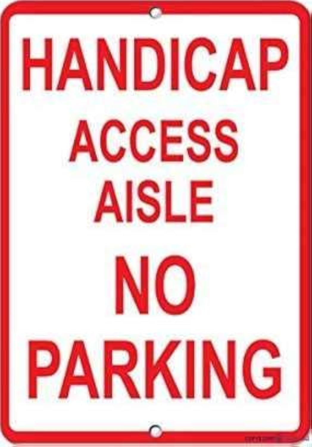 Restriction Caution Tin Sign/Handicap Access Aisle No Parking Parking ...