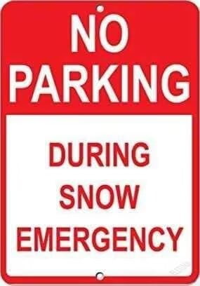 Restriction Caution Tin Sign/No Parking During Snow Emergency Parking ...