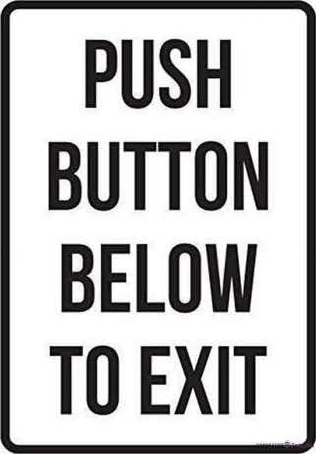 Restriction Caution Tin Sign/Push Button Bellow to Exit No Parking ...