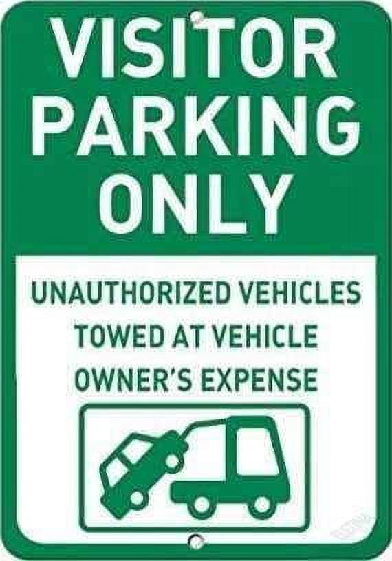Restriction Caution Tin Sign/Visitor Parking Only Unauthorized Vehicles ...