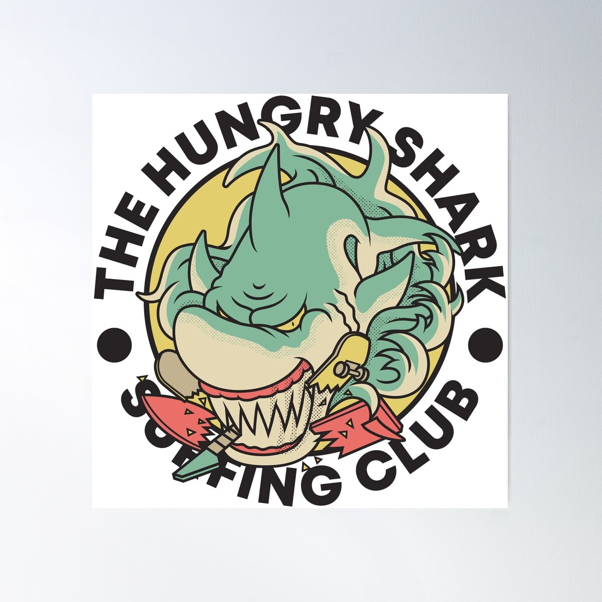 Restro, The Hungry Shark Poster Wall Art, Modern Wall Decor For Living ...