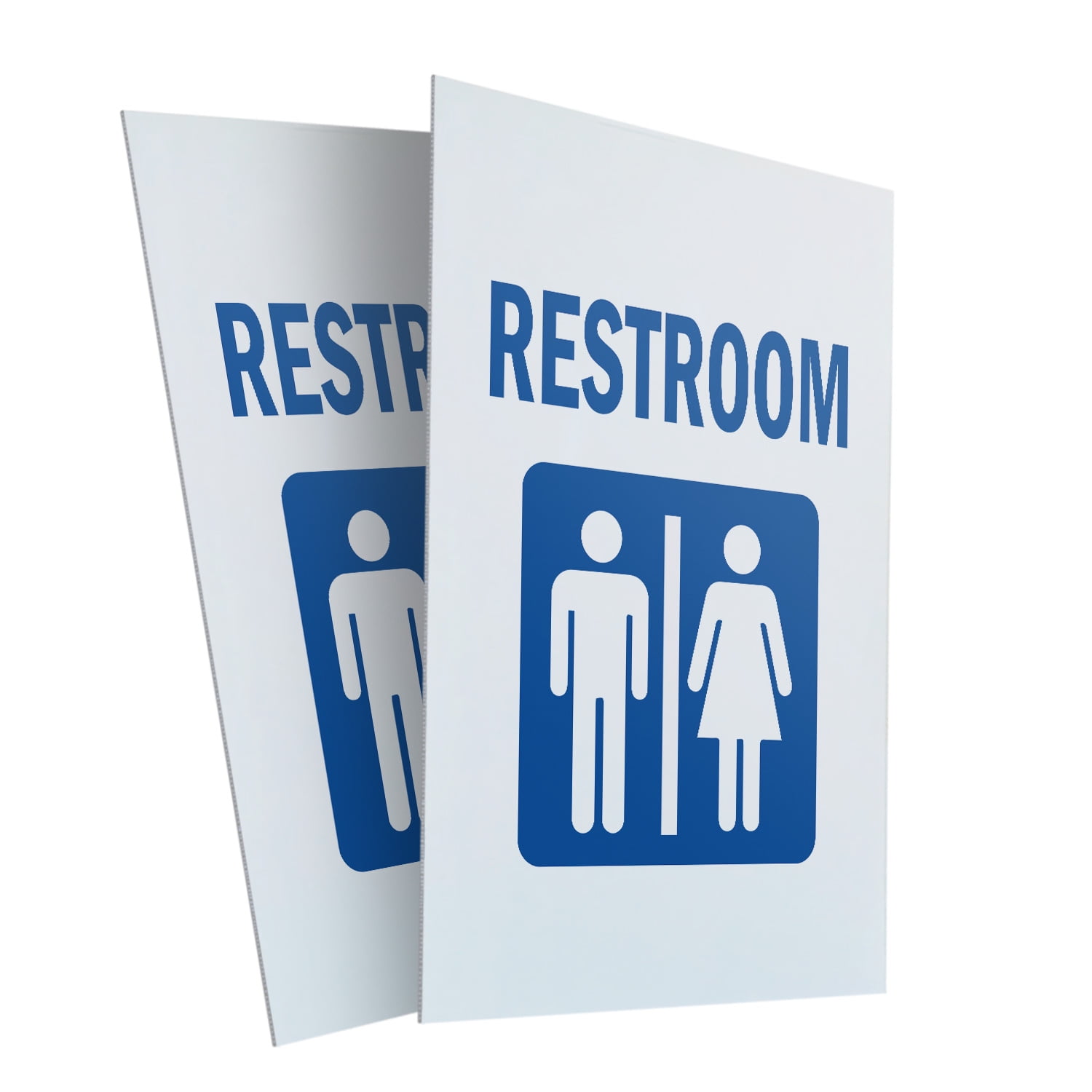 Restroom (2-PACK) 24" x 36" Plastic Signs | Sign Insert 4mm Corrugated ...