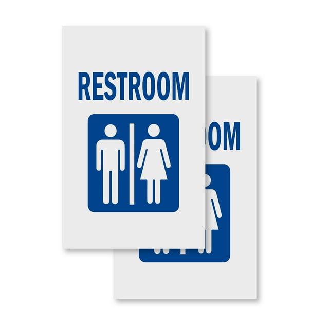 Restroom (2-PACK) 24" x 36" Vinyl Decals | Sign Insert Peel & Stick ...