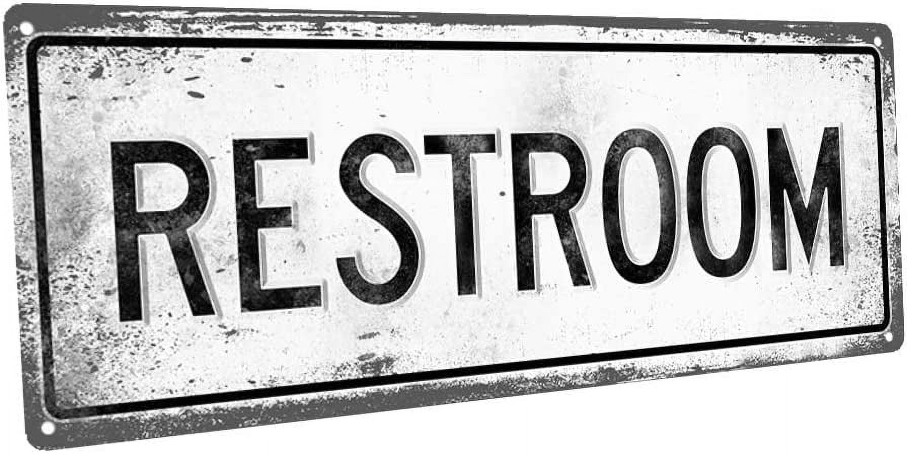 Restroom 6"x16" Metal Sign, , Restroom, - Walmart.com