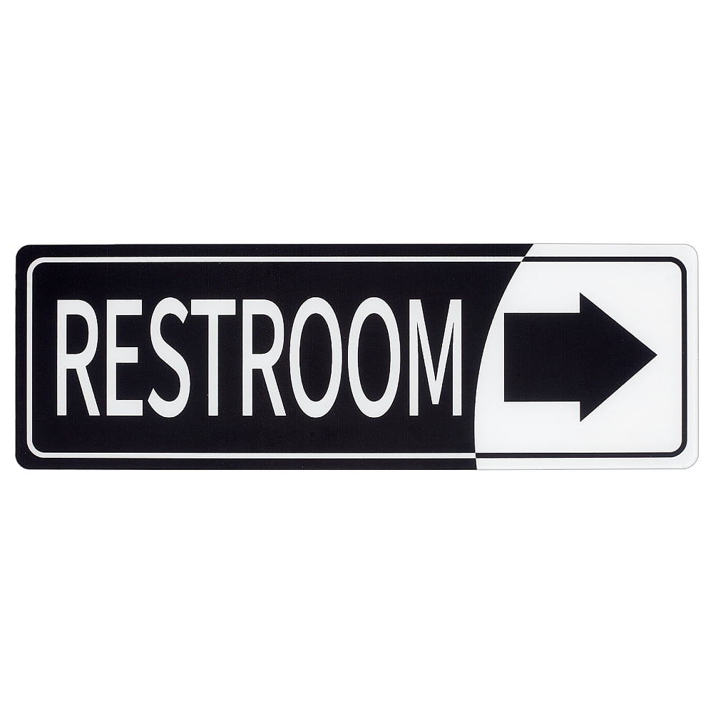 Restroom Arrow Right Sign Transversal Bathroom Sign 22.5x7.5cm Acrylic ...