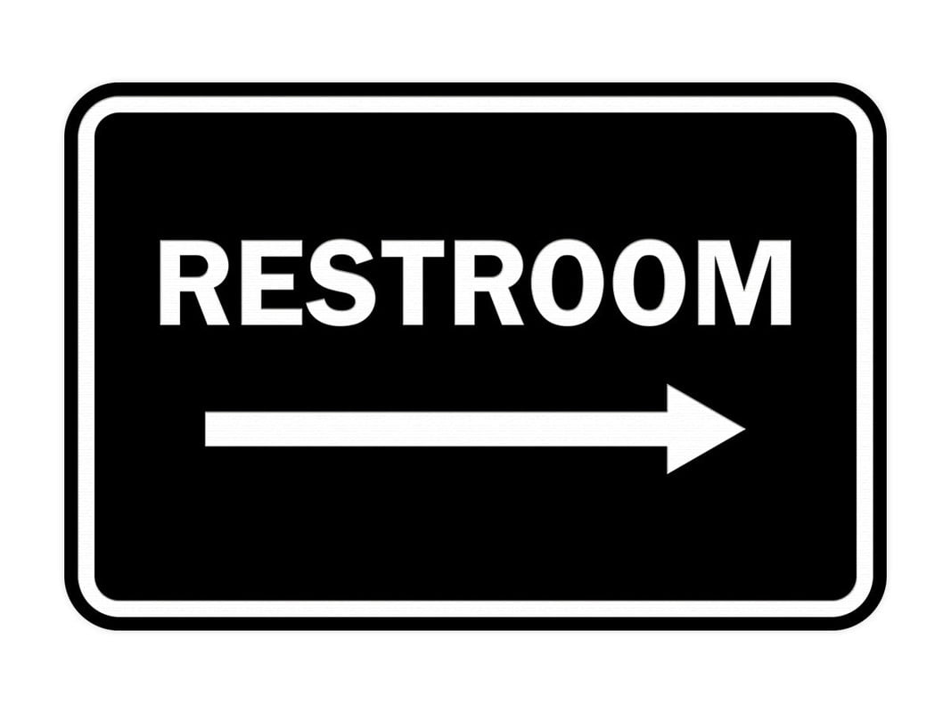Restroom Directional Right Arrow Warning Tin Sign Home Kitchen Farm ...