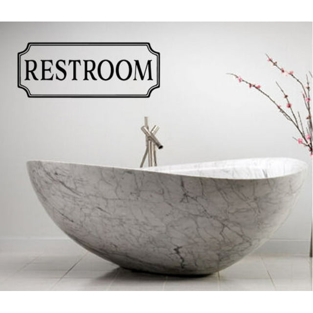 Restroom Door Decal Lettering Words Wall Decal Sticker Quote Home Decor ...
