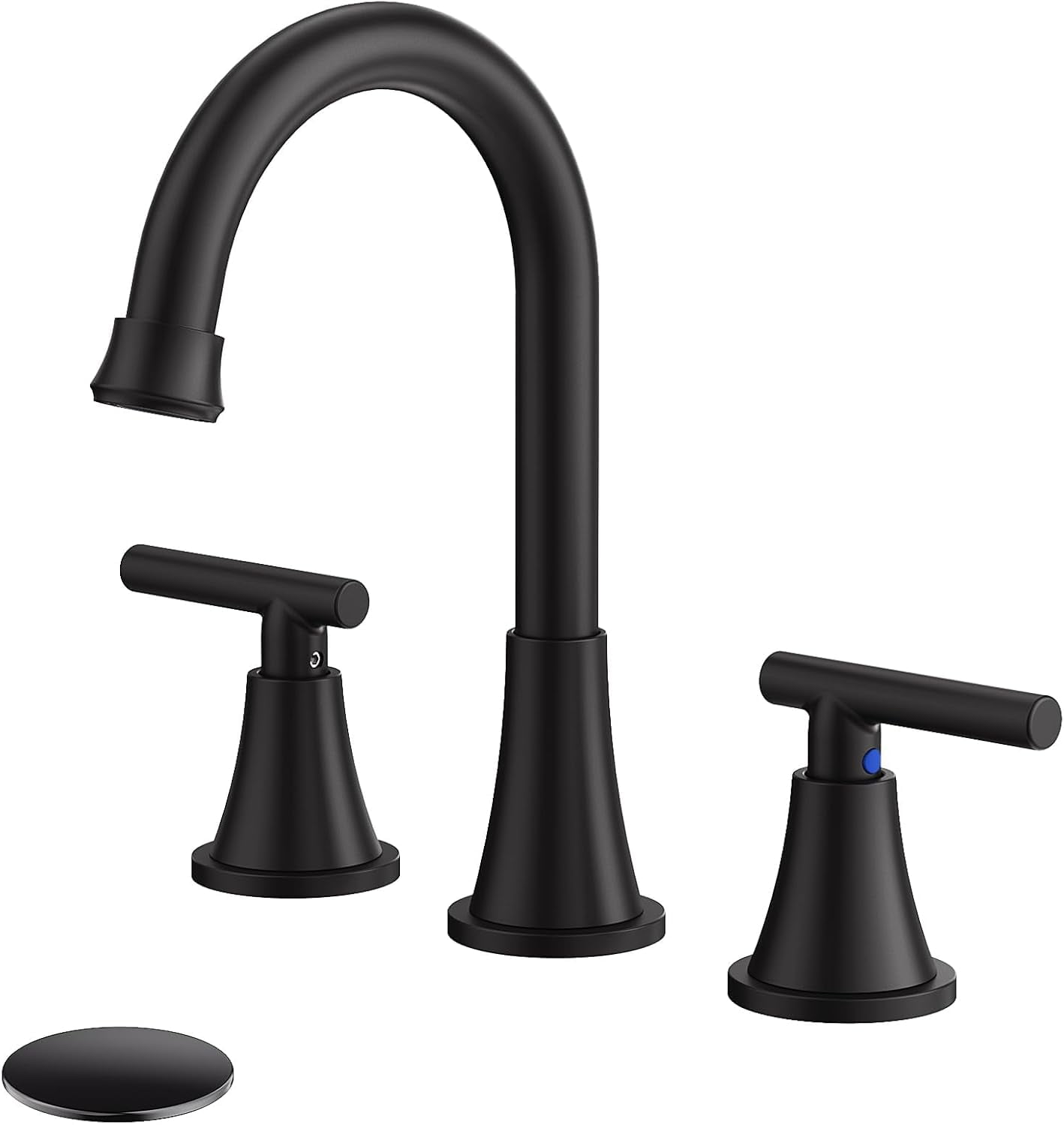 Restroom Faucets for Sink 3 Hole, Matte Black Restroom Sink Tap ...