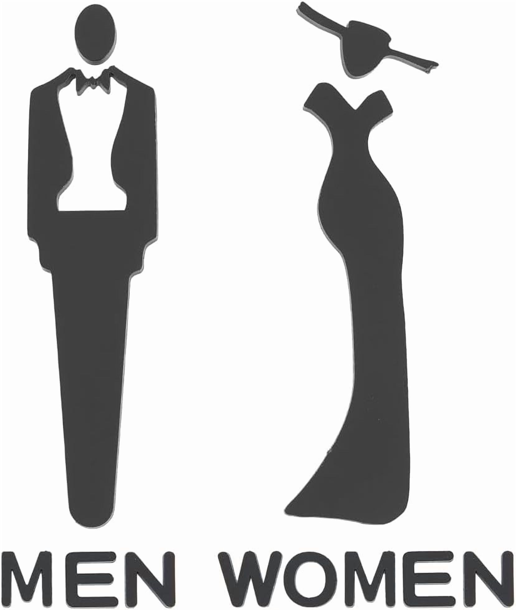 Restroom Identification Signs Men Women Brushed Bathroom Sign Black ...