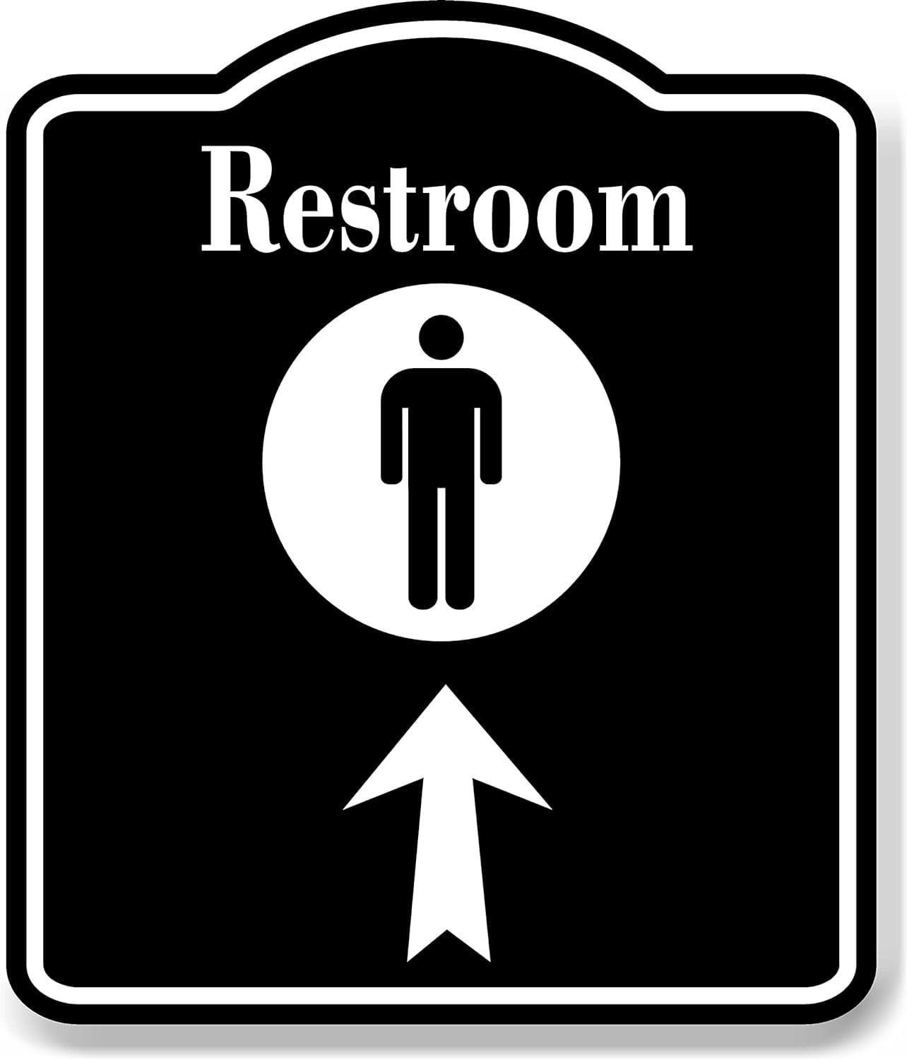 Restroom Men Up Arrow BLACK Aluminum Composite Sign, 8.5"x10" - Walmart.com