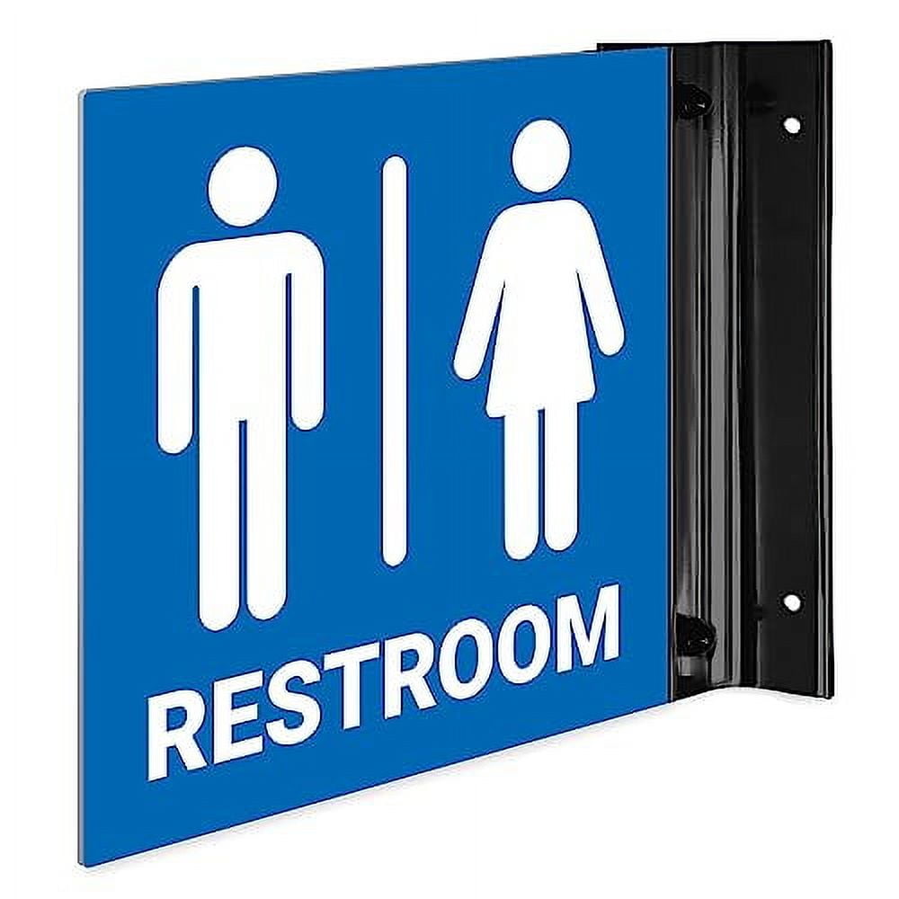 Restroom Men Women Pictograms Projecting Sign, Double Sided, 6x6 Inches ...
